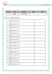 Measurements Worksheets For Grade 5 - https://eLearning24x7.com