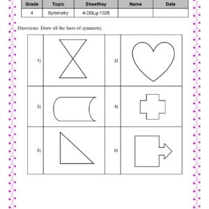 Symmetry Worksheets For Grade 4 - https://eLearning24x7.com
