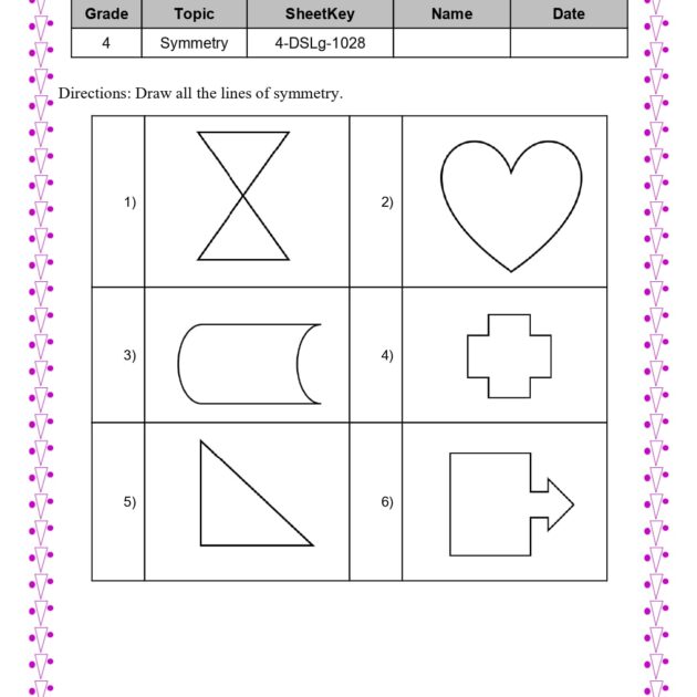 Symmetry Worksheets For Grade 4 - https://eLearning24x7.com