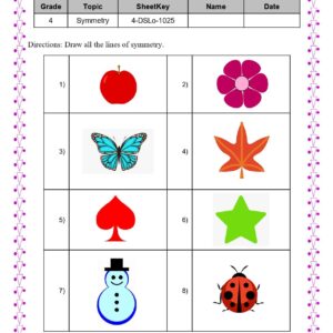 Symmetry Worksheets For Grade 4 - https://eLearning24x7.com