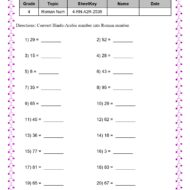 Roman Numbers Worksheets For Grade 4 - https://eLearning24x7.com