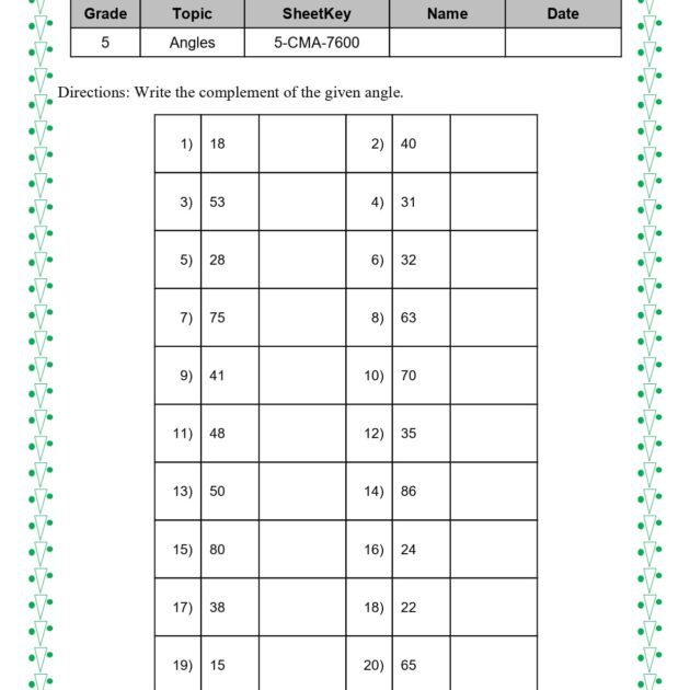 Geometry Worksheets For Grade 5 - https://eLearning24x7.com