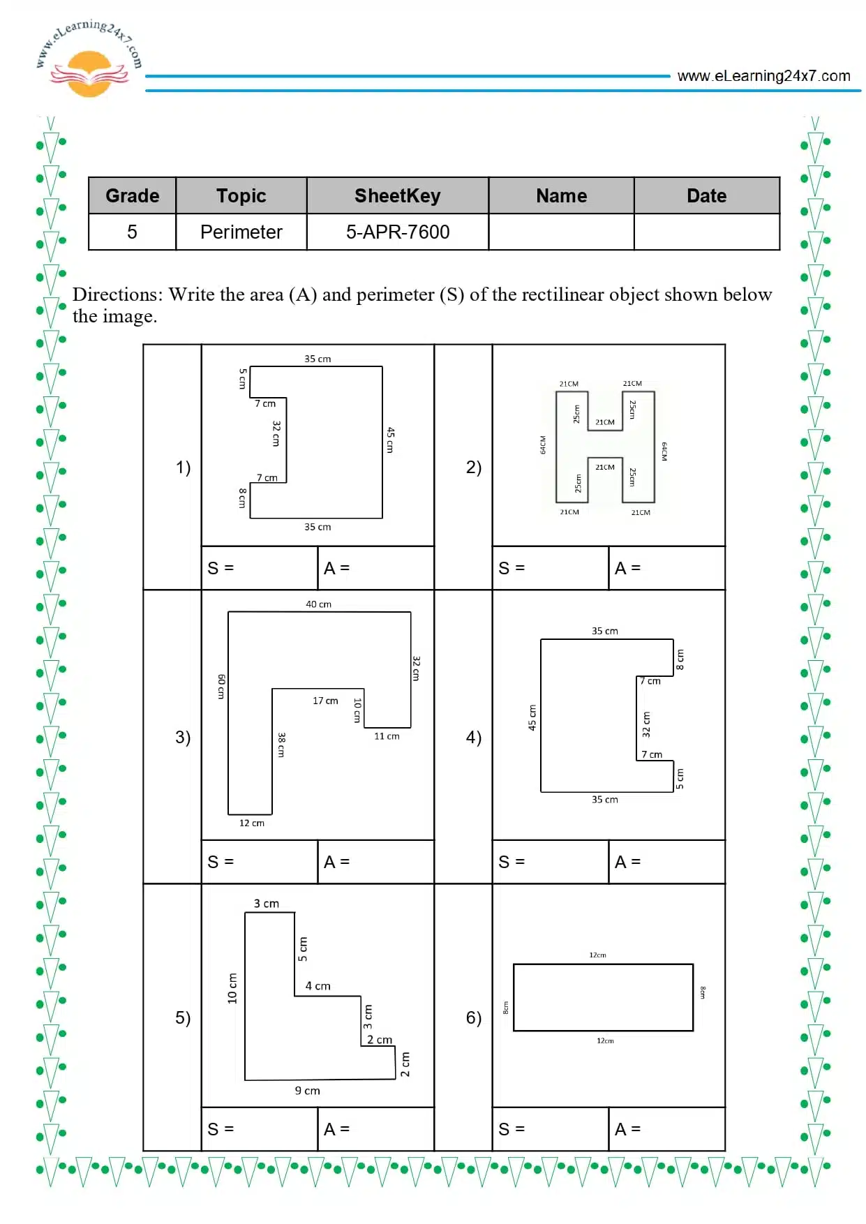 Calculating Area Worksheets Pdf