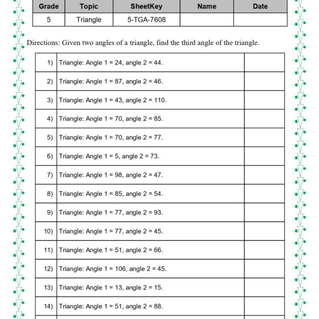Geometry Worksheets For Grade 5 - https://eLearning24x7.com