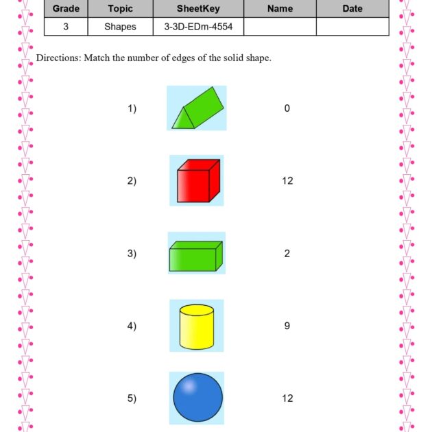 Geometry Worksheets For Grade 3 - https://eLearning24x7.com