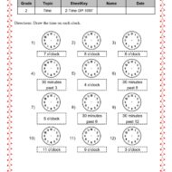 Time Worksheets For Grade 2 - https://eLearning24x7.com