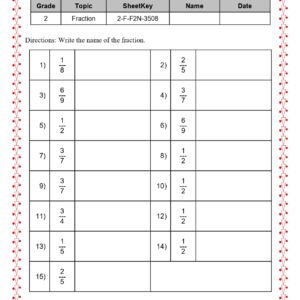 Fractions Worksheets For Grade 2 - https://eLearning24x7.com