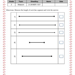 Length Measurement Worksheets For Grade 2 - https://eLearning24x7.com
