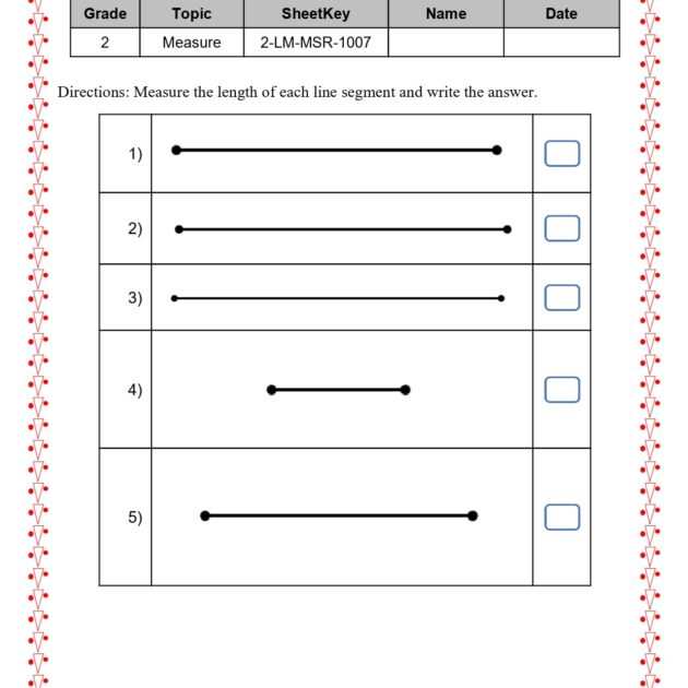 Length Measurement Worksheets For Grade 2 - https://eLearning24x7.com