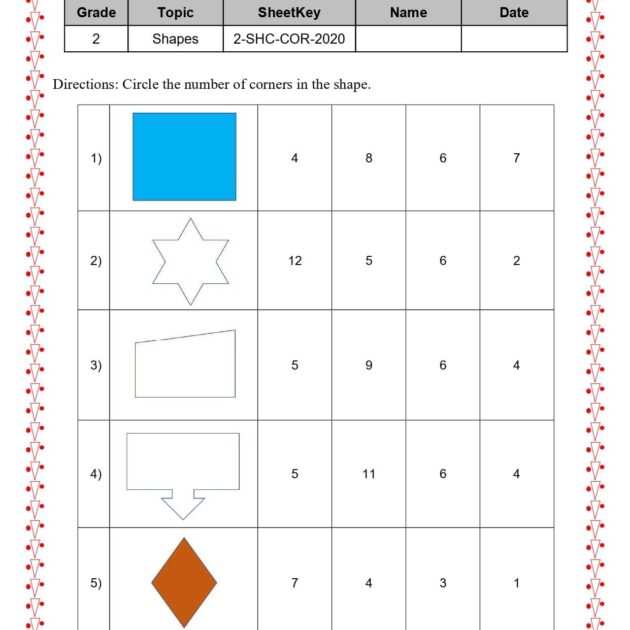Shapes Worksheets For Grade 2 - https://eLearning24x7.com