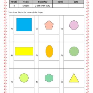 Shapes Worksheets For Grade 2 - https://eLearning24x7.com