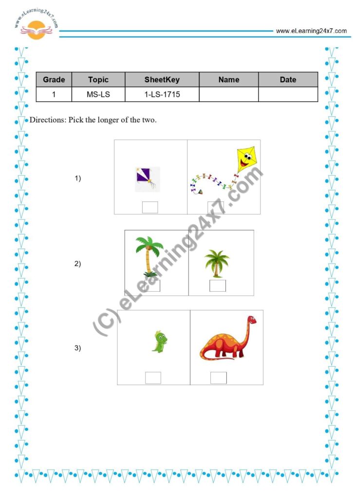 Identify Longer Object - https://eLearning24x7.com
