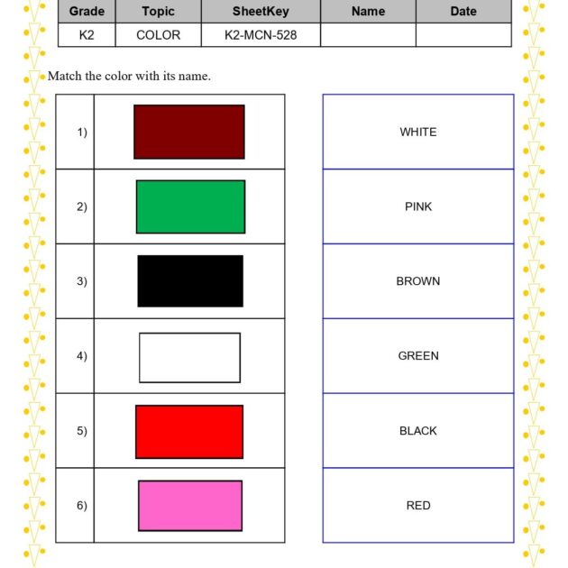 Colors Worksheets For Kindergarten - https://eLearning24x7.com