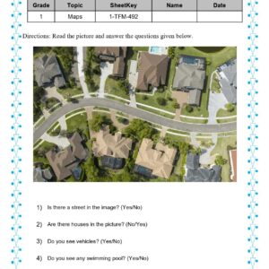 Maps & Directions Worksheets For Grade 1 - https://eLearning24x7.com