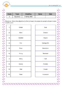 Match Adjectives With Nouns - https://eLearning24x7.com