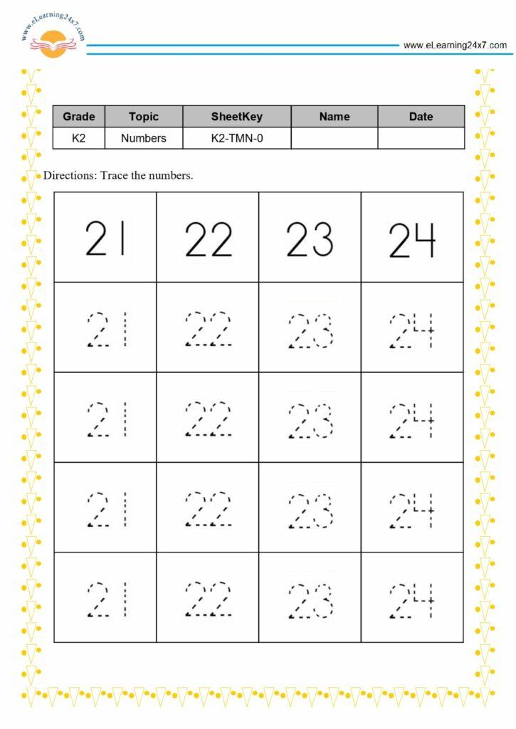 Trace Numbers 21-22-23-24 - https://eLearning24x7.com