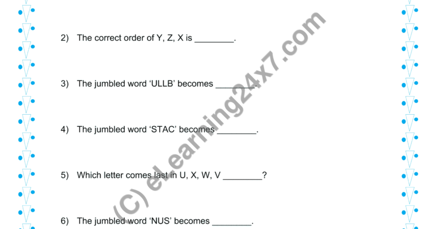 Jumbled Letters Worksheets For Grade 1