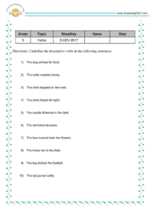 Verbs Worksheets For Grade 5 - https://eLearning24x7.com