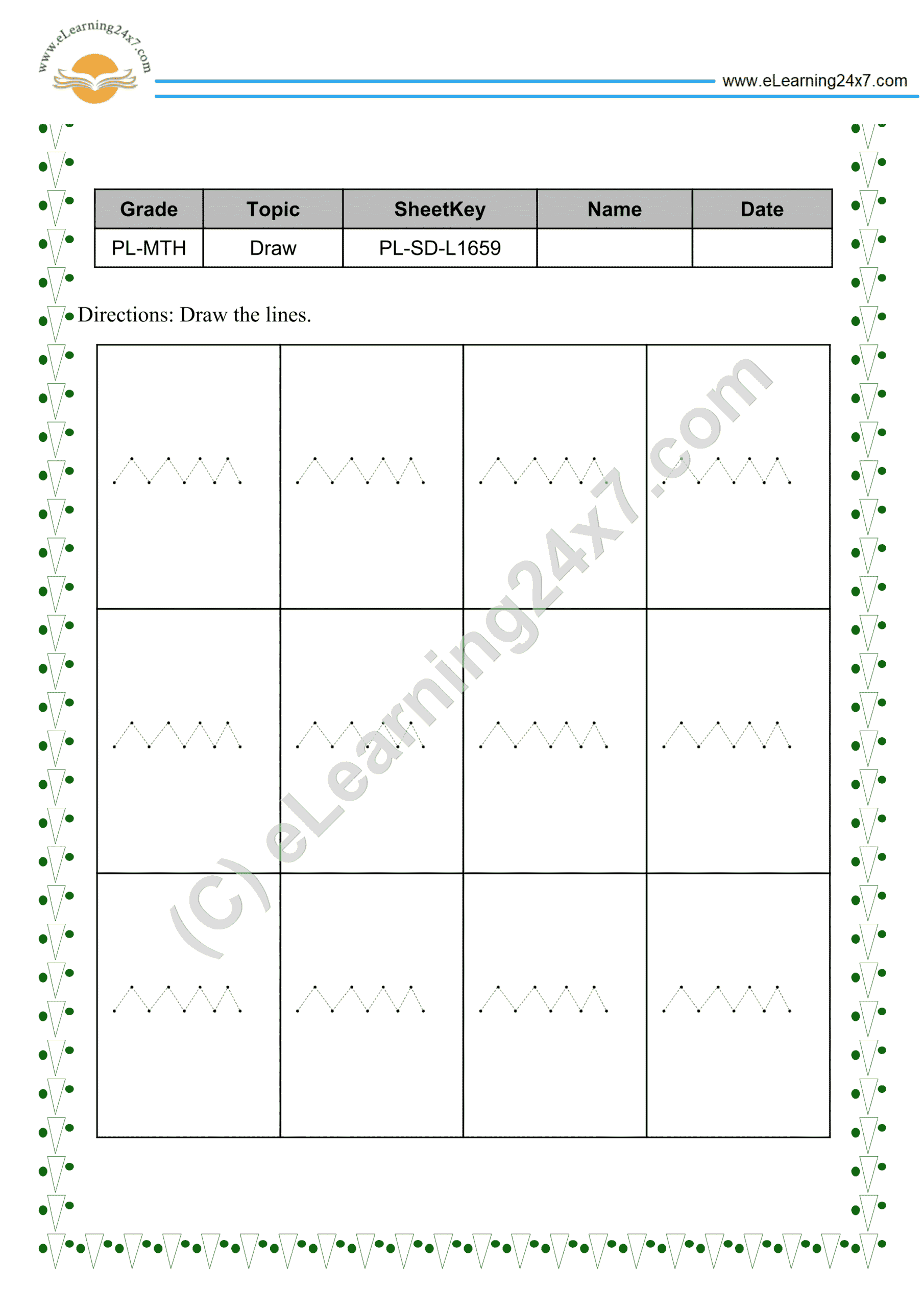 Draw Zigzag Line - https://eLearning24x7.com